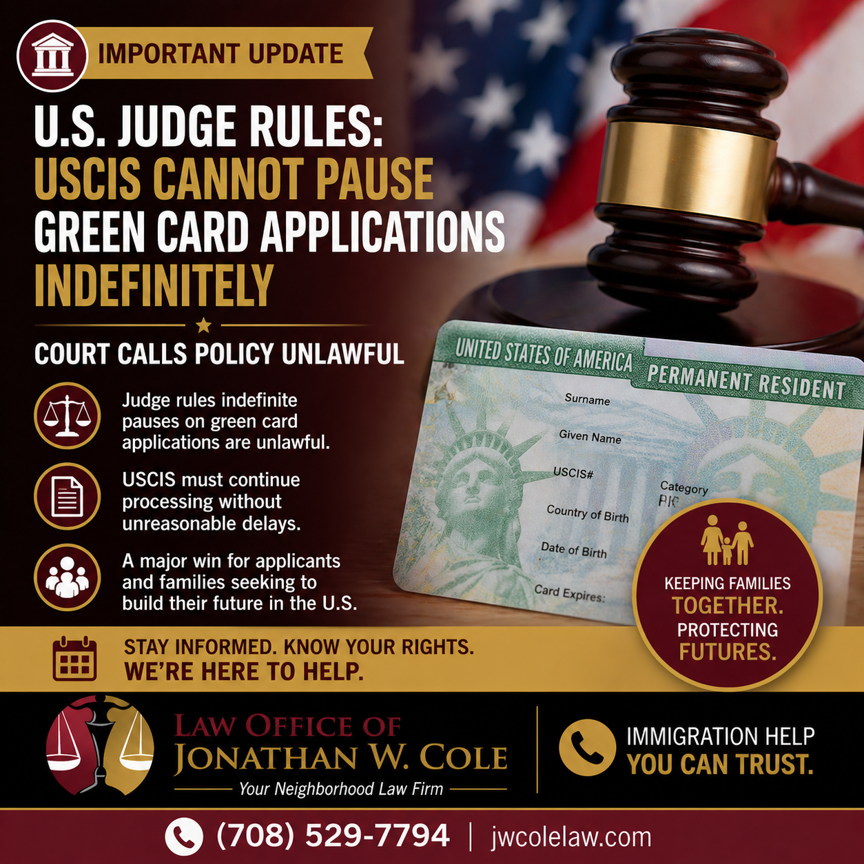 U.S. Federal Judge Rules USCIS Cannot Pause Green Card Applications ...